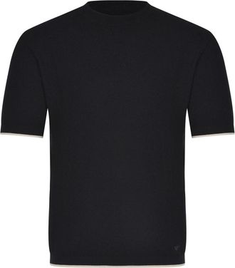 Emporio Armani Homme, Tops, Bleu, Taille: M T-shirt ras du cou en coton piqu&eacute;