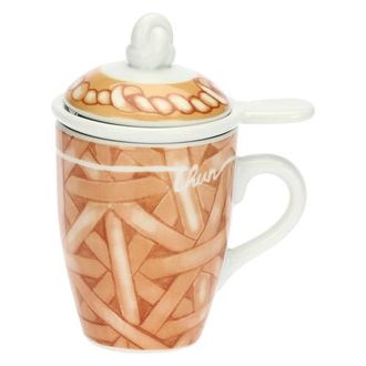 Thun Teekanne aus Porzellan, Linie Umarmungen, Teetasse zum Sammeln, Geschenkidee für Weihnachten, 350 ml, Ø 8,45 cm, Höhe 10,50 cm