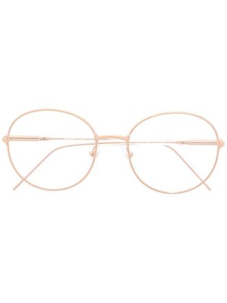 Prada lunettes de vue &agrave; monture ronde - Or