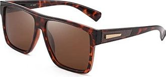 Generic Lunettes de soleil carrées surdimensionnées rétro pour femmes et hommes - Grandes lunettes de soleil pour conduite - Noir 2026