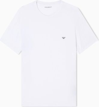 Emporio Armani Herren-T-Shirt, weiches Modal, Rundhalsausschnitt, Wei&szlig;, Gr&ouml;&szlig;e M, wei&szlig;, M