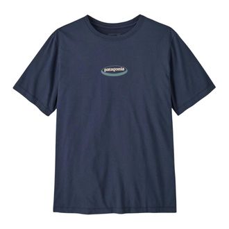 Patagonia 95 Oval Logo T-Shirt - - Sport - Herren - Blau - M