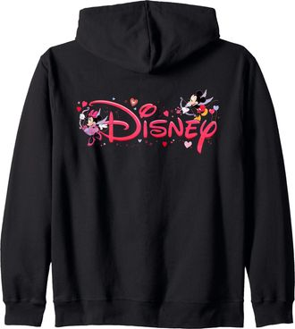 Disney Mickey & Minnie Valentines Day Script Logo Trip Kapuzenjacke