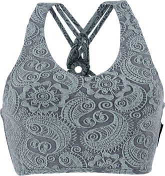 Guru Shop Bauchfeies Top, Bra Top, Yoga Top aus Bio-Baumwolle - Aqua, Damen, Size:XL
