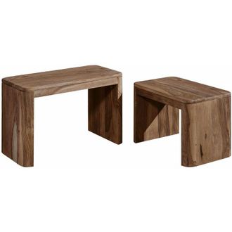 Massivmoebel24 Beistelltisch Sheesham 59x30x41 smoked cherry gebeizt toronto 144