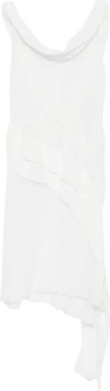 Gimaguas Femme, Robes, Blanc, Taille: 36 FR Asymmetrical Hem Draped Dress