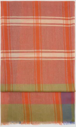 Mango Foulard cuadros orange - Femme - Taille unique - MANGO