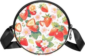 Generic Sac &agrave; bandouli&egrave;re Circle pour femme, petit sac &agrave; bandouli&egrave;re color&eacute; avec fermeture &eacute;clair, bretelles r&eacute;glables, sac &agrave; main rond d&eacute;contract&eacute; pour femme
