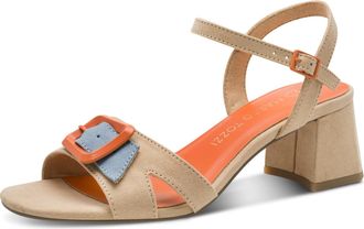 Marco Tozzi Damen Sandalen mit Absatz mit Schnalle Bequem, Braun (Biscuit Comb), 39 EU