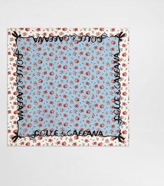 Dolce & Gabbana Small Rose-print Silk Twill Scarf 50x50 - Frau Collection Multicolor Onesize