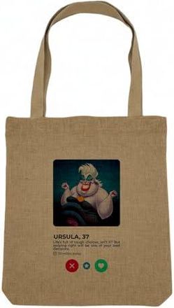 Fabulous Sac Shopping Tote Bag Aspect Lin - Ursula Mermaid Social Network Meeting Love - Sac de Courses Toile Epaisse 360g Beige Naturel Cabas Port&eacute; Epaule Sol
