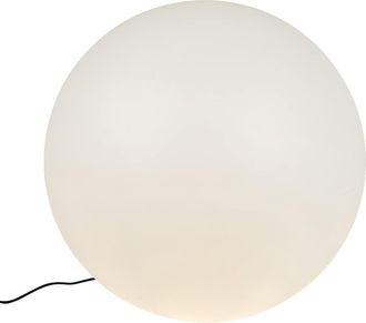 QAZQA Moderne Außenleuchte I Sockelleuchte weiß 77 cm IP44 - Nura I Außenbeleuchtung - Kunststoff Kugel I Kugelförmig - LED geeignet E27