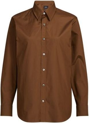 A.P.C. Chemise unie &agrave; col classique en coton