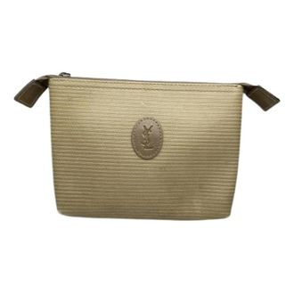 Saint Laurent Pochette en coton Pre-owned - Femme - Pre-owned - Beige - Taille: ONE Size