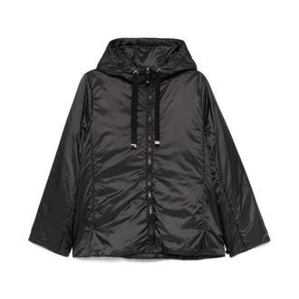 Max Mara Schwarze Daunenjacke mit Kapuze - - Jackets - Damen - Schwarzk - 2XS