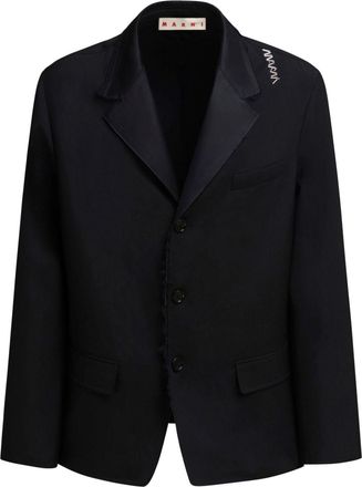 Marni Wollsakko mit Logo-Stickerei - Schwarz