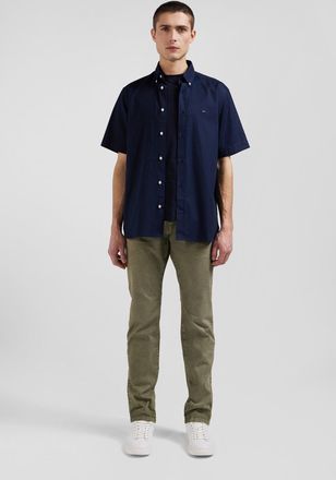 Eden Park Chemisette En Coton Bleu Marine Coupe Regular Broderie Dos