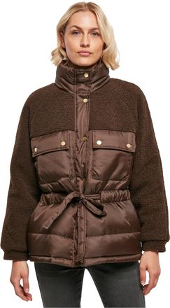 Urban Classics Damen Ladies Sherpa Mix Puffer Jacket Brown, XS