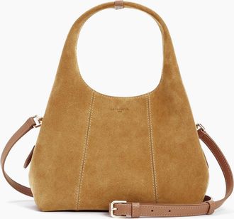 Le Tanneur Petit sac &agrave; main Juliette en cuir refente de velours