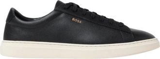 HUGO BOSS Homme, Chaussures, Noir, Taille: 45 EU Baskets en cuir &agrave; lacets