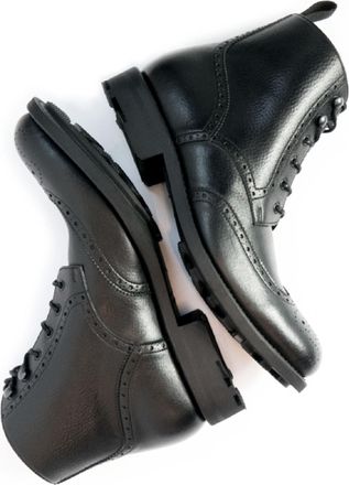 Will&rsquo;s Vegan Store Herren vegan Brogue Stiefel Goodyear Welt Schwarz