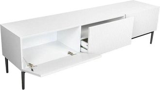 BOBOCHIC Bobochic - Meuble tv 200 cm kasha Pieds noir Blanc