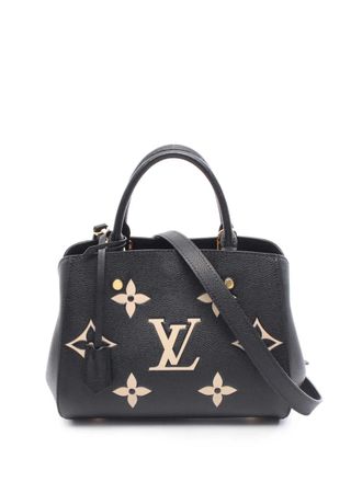 Louis Vuitton sac &agrave; main monogramm&eacute; Giant Montaigne BB en cuir Empreinte Bicolor (2021-2025) - Noir