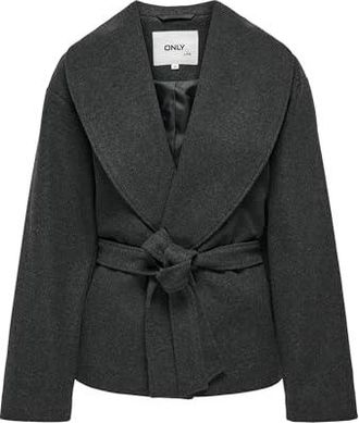 Only Onlaugusta Life OTW Nc Manteau court pour femme, Gris fonc&eacute; m&eacute;lang&eacute;, L