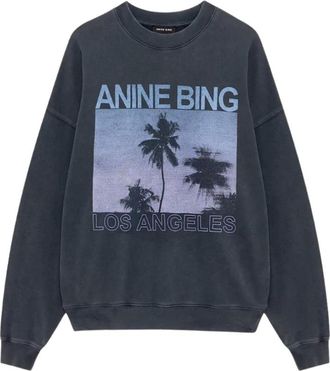 Anine Bing Femme, Sweatshirts et sweats &agrave; capuche, Gris, Taille: 42 FR Miles SweaT-shirt Palms