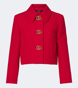 Gucci Veste courte Double G en cr&ecirc;pe de laine