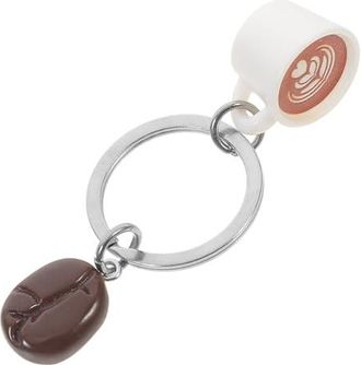 Holibanna Porte-Cl&eacute;s Grain de Caf&eacute; en Alliage de Zinc et R&eacute;sine Pendentif D&eacute;coratif de Coeur Porte-Cl&eacute;s Mignon pour Paquet &agrave; Main Paquet &agrave; Dos ou Portefeuille P