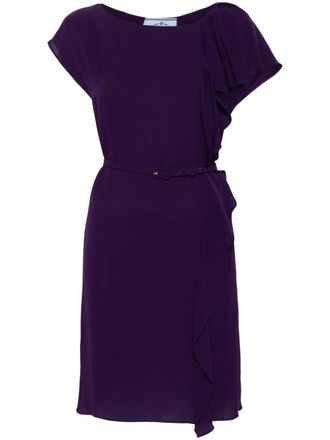 Prada robe drapée en soie (années 1990) - Violet