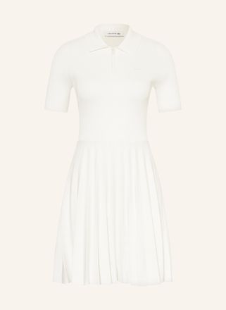 Lacoste Strickkleid Mit Plissees weiss