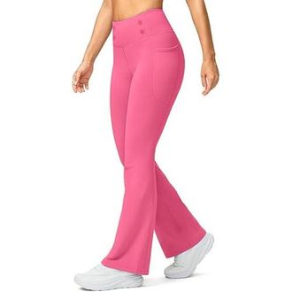 Generic Pantalon de yoga &eacute;vas&eacute; pour femme avec poches - Legging dentra&icirc;nement pour femme - Pantalon de yoga gainant pour femme - Pantalon de yoga de sport cou