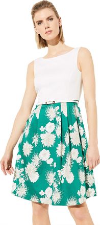 Comma Damen Kleid, Grün (76v8 Grün Flower)