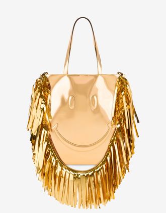 Moschino Fourre-tout Smiley effet miroir - Or