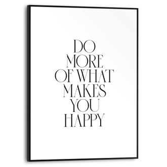 Reinders Gerahmtes Bild, More Happiness, Home Office, Poster, Wanddeko, Room Decor, MDF, Schwarz-Wei&szlig;, 40 x 30cm