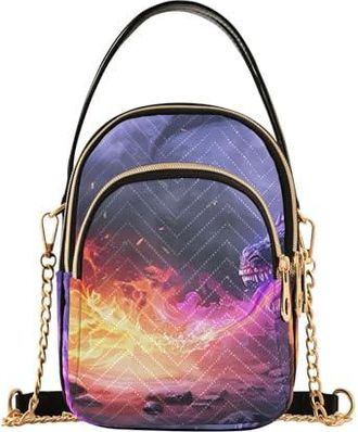 Mnsruu Sac à bandoulière pour femme, motif dragon arc-en-ciel, sac à dos, petit sac à bandoulière avec sangle réglable