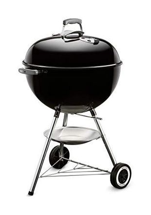 Weber Classic Kettle Holzkohlegrill/Porzellanemaillierter Deckel und Kessel, 57 cm Grillfl&auml;che, One-Touch-Reinigungssystem, Deckelthermometer, Dreibein-St&auml;n