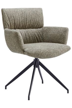 Dieter Knoll Collection Armlehnstuhl, Cappuccino, Metall, Textil, Drehkreuz, 64x86x63 cm, Stoffauswahl, Sitzfl&auml;che 360&deg; drehbar, automatische R&uuml;ckholfunktion, Esszimmer, St&uuml;h