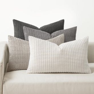 Miulee 4er Set Kissenbezug Kissen Dekorative Kissenbezüge Kordsamt Sofakissen Dekokissen Kopfkissenbezug Couchkissen Deko Bezug für Sofa Couch Wohnzimmer Sch