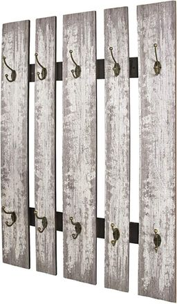 Haku M&ouml;bel Wandgarderobe grau, MDF, Metall - Ma&szlig;e: B 65 cm x H 100 cm x T 9 cm, Style: Industrial