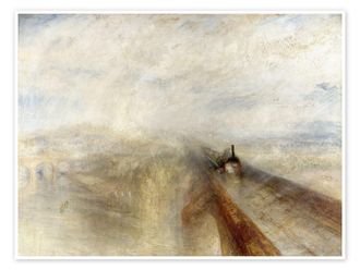 Posterlounge Regen, Dampf und Geschwindigkeit Poster von Joseph Mallord William Turner 70 x 50 cm Beige Wandbilder Wanddeko