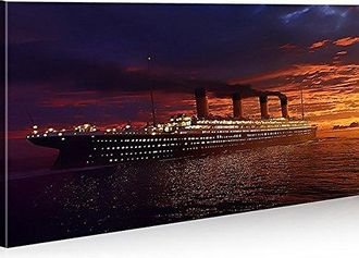 Islandburner Tableau moderne Titanic Titanic Impression sur toile - Tableau pour fauteuils, salon, cuisine, bureau, maison, format XXL
