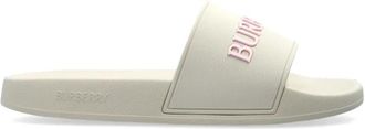 Burberry Femme, Chaussures, Beige, Taille: 37 EU Slides Logo