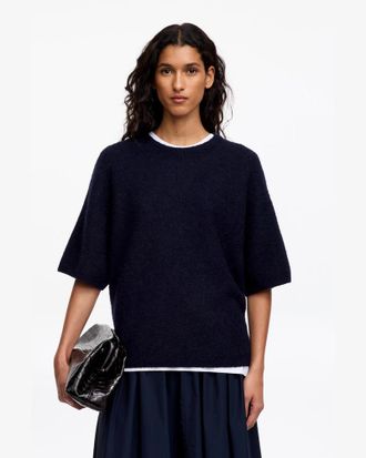 Arket Pullover Aus Alpakawolle Und Wolle -Blau