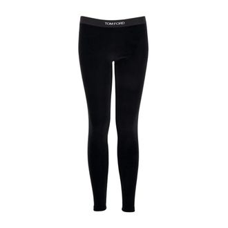 Tom Ford Schwarze Veloursleggings - - Trousers - Damen - Schwarzk - S