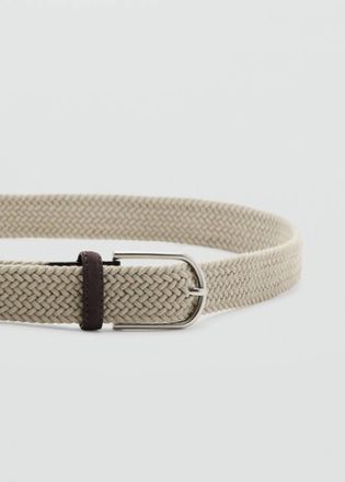 Mango Ceinture 100% cuir tress&eacute; beige - Homme - 100 - MANGO MAN