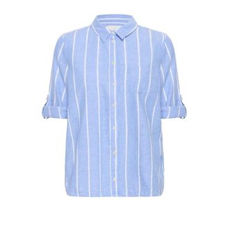 Part Two Chemisier &agrave; rayures bleues et blanches - Femme - Blouses et Chemises - Bleu - Taille: 34 FR