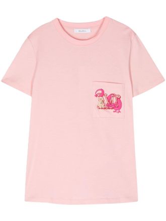 Max Mara t-shirt en coton à imprimé monogrammé - Rose